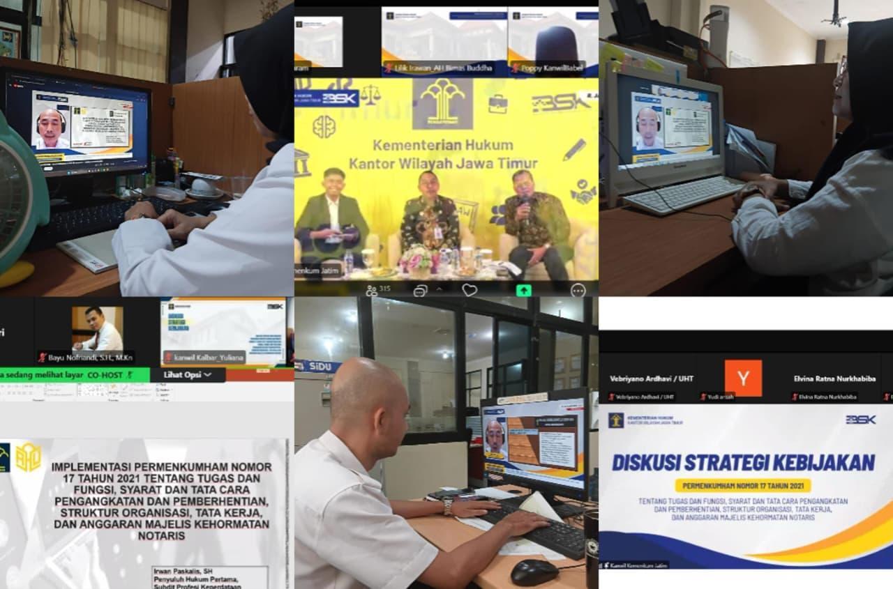 Kanwil Kemenkum Kalbar Ikuti Diskusi Strategi Kebijakan Hukum Bahas Implementasi Permenkumham ...